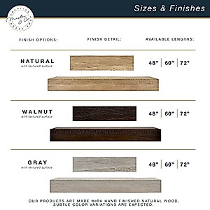 Master and Co. 60 Inch Floating Wood Fireplace Mantel, Natural