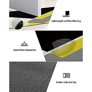 Gogobebe Super Absorbent Diatom Mud Mat Abstract Yellow Geometric Texture Quick-Drying Thin Bath Mat Non-Slip Bathtub Mat Anti-Skid Rubber Bathroom Shower Mat 16x24in