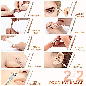 Manicure Set Nail Clippers Pedicure Kit, Professional Stainless Steel Personal Grooming Kit, 18 in 1 Nail Care Tools with Luxurious Leather Travel Case for men and women