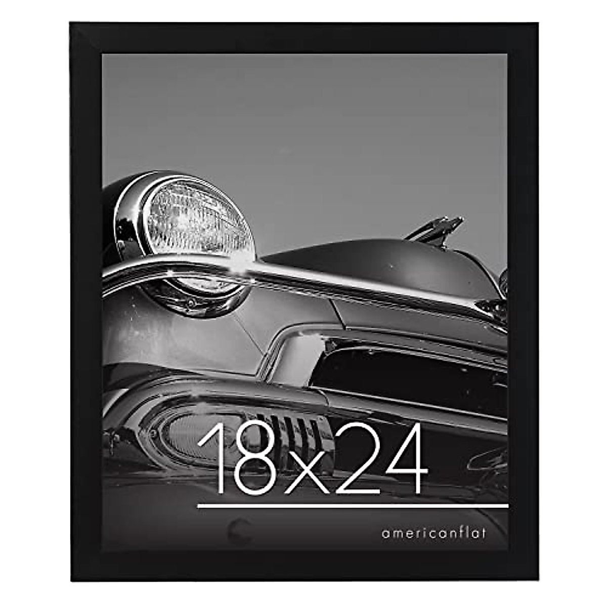 Americanflat 18x24 Poster Frame in Black - Composite Wood with Polished Plexiglass - Horizontal and Vertical Formats for Wall with Included Hanging Hardware