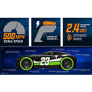 Tracer Racers Second Generation 2.4 GHz R/C High Speed Radio Control 1:64 Scale Race Add-on Car - Green