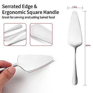 10 Pack Stainless Steel Cake Server, Stainless Steel Pie Machine Cake Rack Handle Scraper Slot Pizza Machine Cutting Knife Professional Shovel Server by sansheng