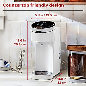 Instant Solo Single Serve Coffee Maker, From the Makers of Instant Pot, K-Cup Pod Compatible Coffee Brewer, Includes Reusable Coffee Pod & Bold Setting, Brew 8 to 12oz., 40oz. Water Reservoir, White