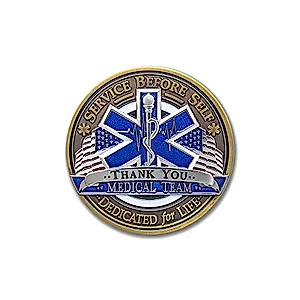 Armor Coin & Emblem - Medical Team Challenge Coin EMT | EMS | Honoring Heroic Medical Professionals | Medical Team - with Deluxe Display Box & Polishing Cloth - Appreciation Tribute Coin