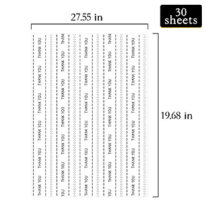 MR FIVE 30 Sheets Thank You Tissue Paper Bulk,20" x 28",Gift Wrapping Tissue Paper,Thank You Tissue Paper for Packaging,Gift Bags,Wrapping Tissue for Graduation,Birthday,Party,Thanksgiving