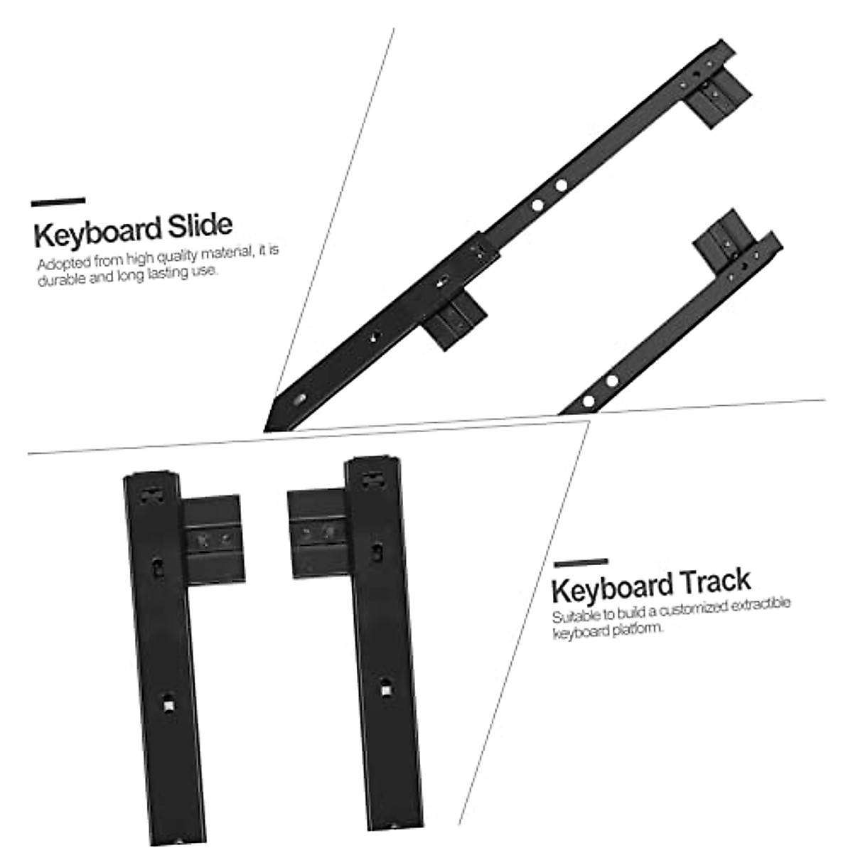 Abaodam 3 Pairs Keyboard Rails Computer Stands Table Tray Drawer Guides ...