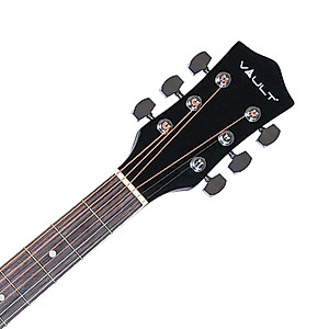 Vault EA-20CE Cutaway Acoustic-Electric Guitar - Black Bundle with Gig Bag, Tuner, Strap, Strings, Instrument Cable, Picks, Austin Bazaar Instructional DVD, and Polishing Cloth