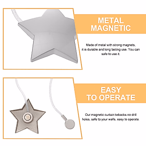 DOITOOL Holder Decorative Tiebacks Holdback Drape Magnetic Buckle for Bedroom Modern Clips Tieback Ties Accessories Holdbacks Home Window Rope Holdback, Weave Curtains Star Backs Tie