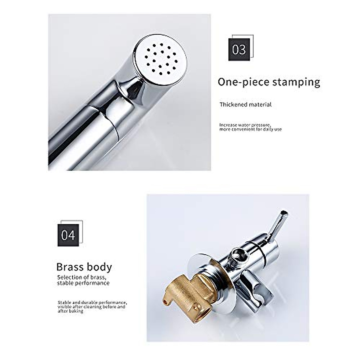 MINJING Wall Mounted Bidet Sprayer, Handheld Hot and Cold Water Bathroom Bidet Faucet Toilet Sprayers for Shower,Black