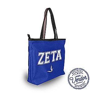 BBGREEK Zeta Phi Beta Paraphernalia - Market Tote or Shoulder Bag - Letters - Sorority Gifts for Women - Official Vendor
