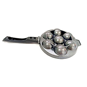 Generic Appam Pan Non Stick Pancake Mold Aluminium Ebelskiver Patra Appachatty Paniyaram Pan 7 Cavity Paniyarakkal Egg Pan Maker With Stainless Steel Lid