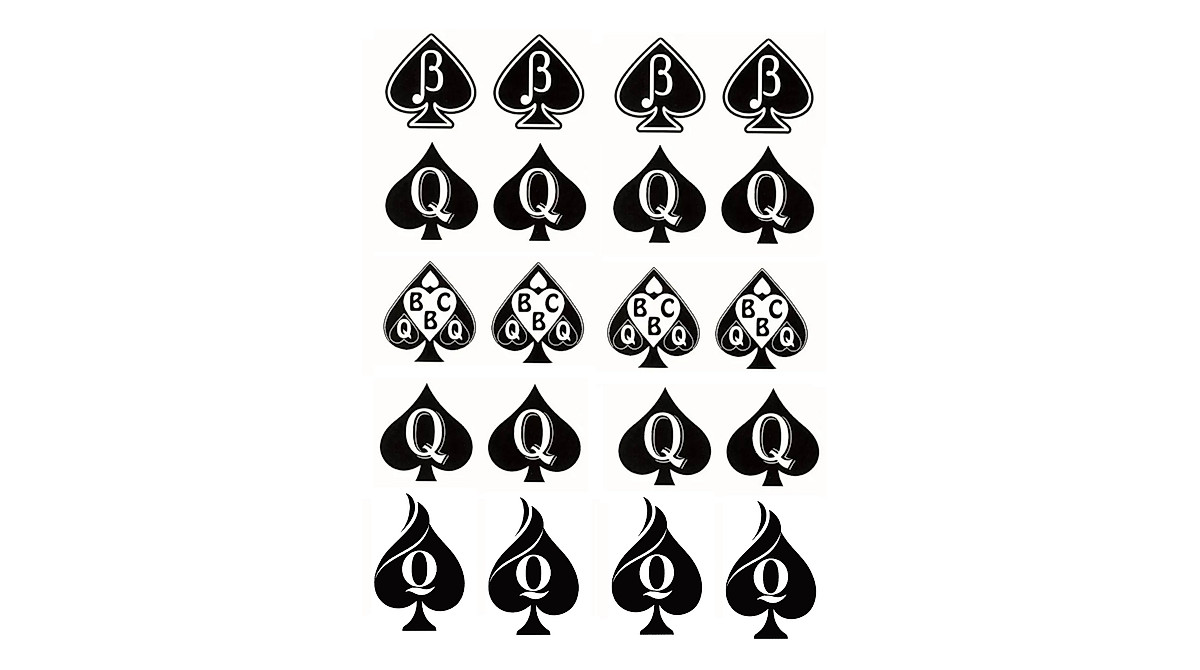 Temporary Queen of Spades Tattoo Stickers - 4 Sheets