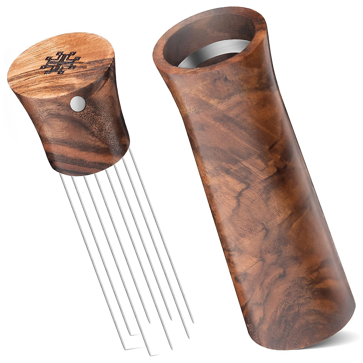 WDT Tool Espresso Stirrers - Coffee Distributor Barista Tools - Espresso Needle Distribution Tool for Coffee Accessories Kit - Walnut Wood Gifts for Coffee Lovers (Large)