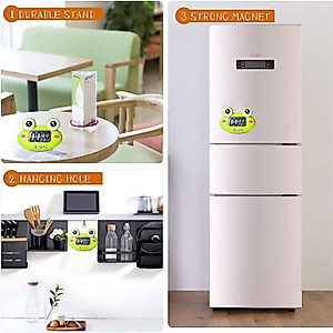 Kitchen Timer, Cute Cartoon Animal Countdown Timer, Digital Cooking Timer with Magnetic, LCD Large-Screen Visual Clock, Hangable Alarm Clock with Stand，for Cooking Bake Sport Game (Timer-QW)