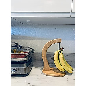 JapanBargain 4095, Bamboo Banana Hanger Bamboo Wood Banana Hook Fruit Holder Grape Holder Countertop Large Banana Holder Stand