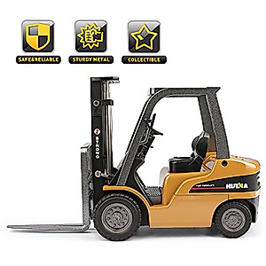 1/50 Scale Diecast Forklift Truck Toys, High Detail Metal Construction Vehicles Model Toy for Kids (Forklift)