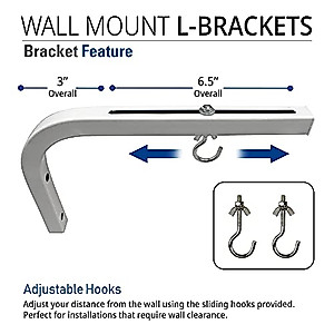 Akia Screens 100 inch Projector Screen Pull Down Manual B 16:9 8K 4K HD 3D Ceiling Wall Mount White Portable Projection Screen Retractable Auto Locking AK-M100H1 with 10 inch L-Bracket White AK-ZLB10W