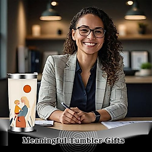 FOCIUZTA 20oz Whimsical Illustration Design Tumbler with lid, Travel Coffee Cup, Ideal for Easter, Mother Day, and birthday gifts