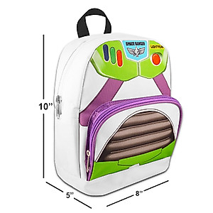 Disney Buzz Lightyear Mini Backpack Set - 10” Canvas Toy Story Backpack with Front Pocket Plus Bottle | Buzz Lightyear Backpack Bundle