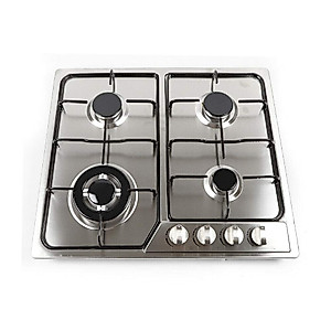 Gas Cooktop NG/LPG Gas Stove Cooktop Stove Burner Tempered Glass Cook Top Built in 4 Burners Gas Hob Grate Stovetop Cooker (4 Burners, 23'' x 20.5'')