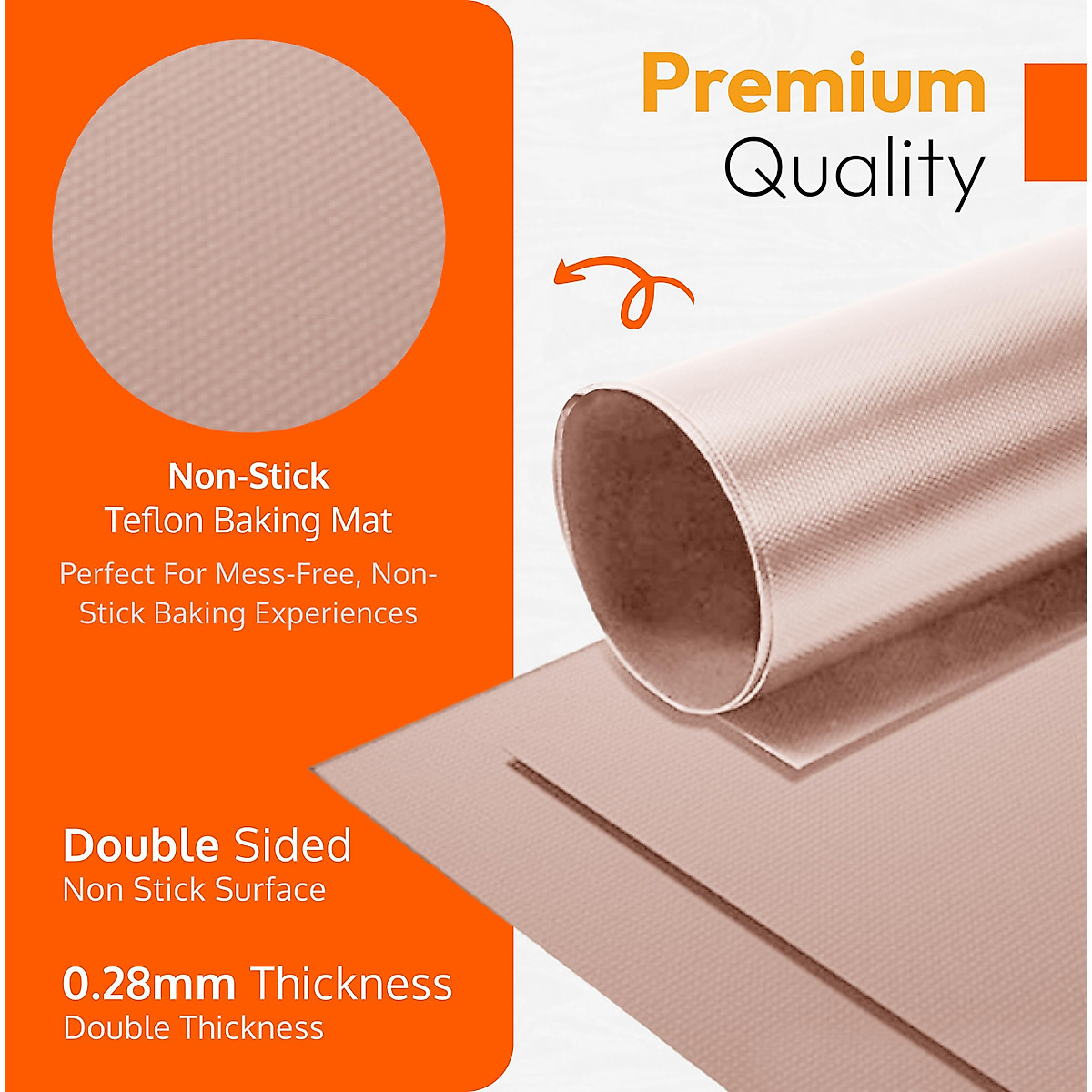 Teflon Sheets for Heat Press and Baking - Reusable PTFE Oven Liners, Premium Teflon Sheet for Baking - Heat Resistant Teflon Sheet - Food Safe, BPA & PFOA Free - Large 16" x 20” (3-Pack)