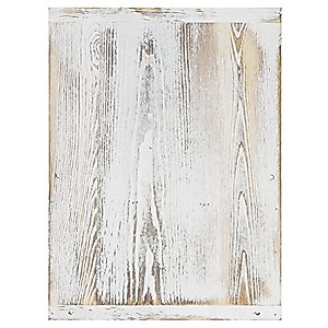 MyGift Whitewashed Wood Entryway Wall Organizer, Family Command Center Mail and Key Holder Rack with 3 Hooks, 3 Mail Slots and Chalkboard