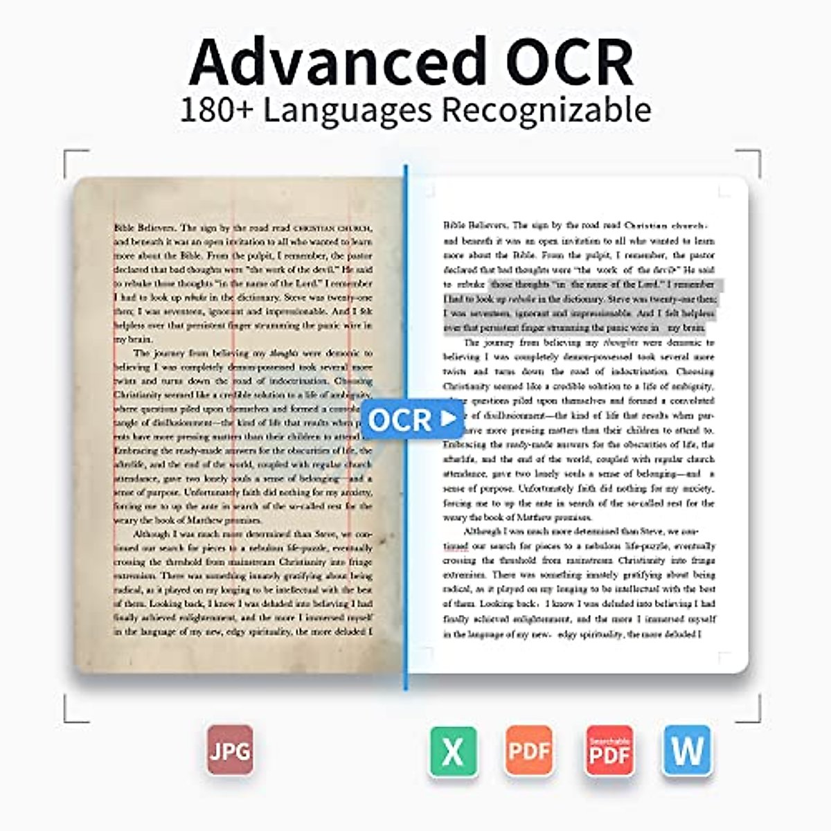 CZUR Shine Ultra Smart Portable Document Scanner, USB Book Scanner with OCR Auto-Flatten & Deskew, Document Camera for Desktop/Laptop, Capture Size A3, Compatible with Windows & Mac OS