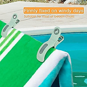 Linkidea Beach Towel Clips for Beach Chairs, Heavy Duty Laundry Clothes Pins Clips with Springs, Plastic Strong Beach Chair Clips Keep Towel from Blowing Away