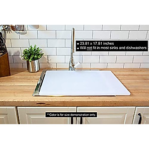 Thirteen Chefs Large Cutting Boards for Kitchen - 24" x 18" x .5" Professional HDPE Plastic Chopping Board for Carving, Dicing, Mashing and More - Commercial Grade & Dishwasher Safe, White