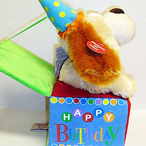 12" Flappy Birthday Animated Plush Puppy Dog Singing "Happy Birthday"