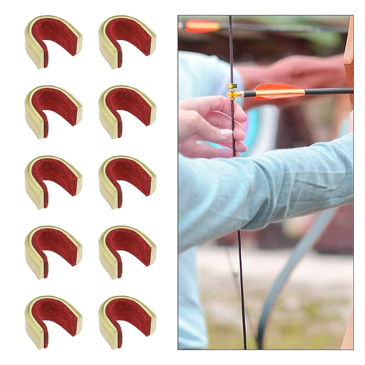 Create idea 30PCS Archery String Nocking Points Brass Bow String Nocks Buckle Clips for Compound and Recurve Bow String Accessories