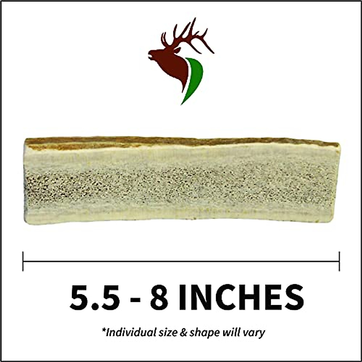 Elkhorn Premium Chews - Medium Split Single Pack (for 20-40 lb Dogs and Puppies) Premium Grade Elk Antler for Dogs (1 Piece) Sourced in The USA