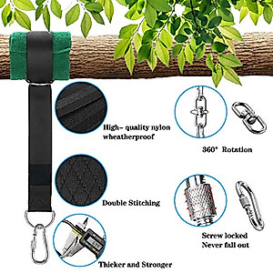 Tree Swing Hanging Straps Kit 10ft, MTZRFLL Heavy Duty Hammock Straps with Carabiner and Spinner, Holds 2200 lbs, Perfect for Hammocks and Any Swings, Easy to Carry and Install