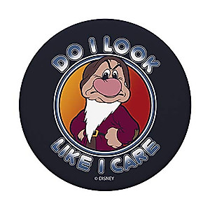 Disney Snow White Dwarf Grumpy Do I Look Like I Care PopSockets PopGrip: Swappable Grip for Phones & Tablets