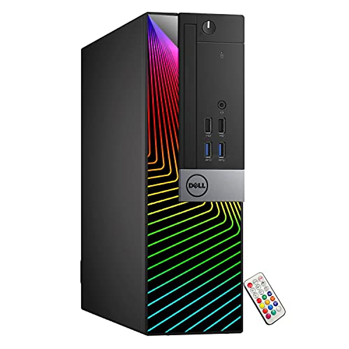 Dell OptiPlex Small Form Factor Desktop Computer with RGB Lights i7 6700 3.4 GHz 16GB RAM 512GB SSD Win 10 Pro WiFi, Keyboard & Mouse HDMI (Renewed)