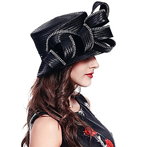 FORBUSITE Church Hats for Women Derby Tea Party Dress Hat for Ladies Kentucky Bucket Hats