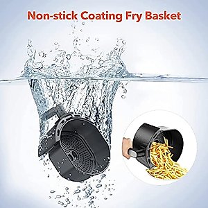 3.5QT Air Fryer with LED Digital Display, Temperature Control, 8 Preset Cooking Modes, Recipe Book (Black color) _ Intexca