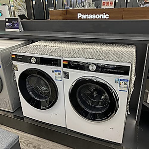 Anti-Slip Washer And Dryer Top Covers, Fridge Dust Cover, Washing Machine Top Cover Front Load, With 6 Storage Bags (79 x 22 Inches)