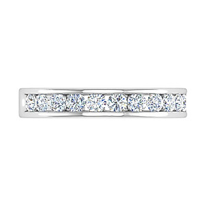 0.60 Carat Channel Set Diamond Wedding Band Ring in 14K White Gold (Ring Size 6.25)