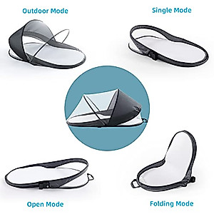 Sporary Baby Travel Portable Baby Pod - Folding Mini Crib with Mosquito Net Lightweight Washable Foldable