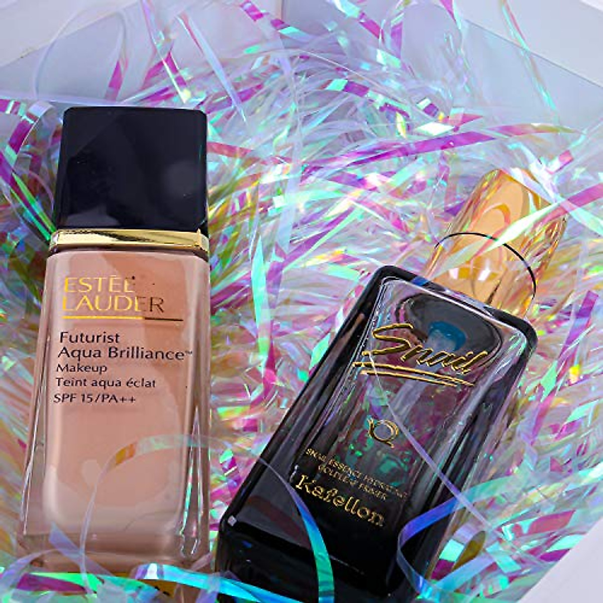 Zwish 1LB Sparkly Iridescent Film PP Hamper Shreds & Strands Shredded Crinkle Confetti for DIY Gift Wrapping & Basket Filling