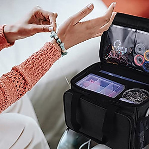 Sewing Basket Bead Organizers and Storage Adjustable Compartments Bead Storage Containers Diamond Painting Storage Jewelry Making Kits Organizer for Sewing Tools Diamond Art Accessories and Tools