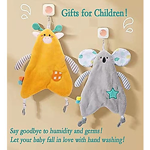 Kids Towels-Cute Hand Towels-Hanging Towel,Hanging Hand Towel- Kitchen Yellow Hand Towel Bathroom Absorbent Cotton Hand Towel, Decorativekids Hand Towels for Bathroom(Giraffe)