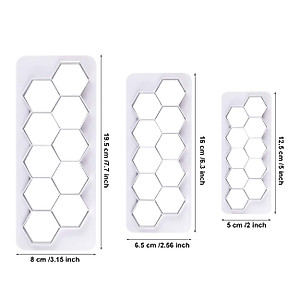 Mity rain Hexagon Cookie Cutter - Geometric Multicutter- Football Cake Fondant Cutter - 3 Size,Hexagon Biscuit Cutters,Novel Creative Cake Decorating