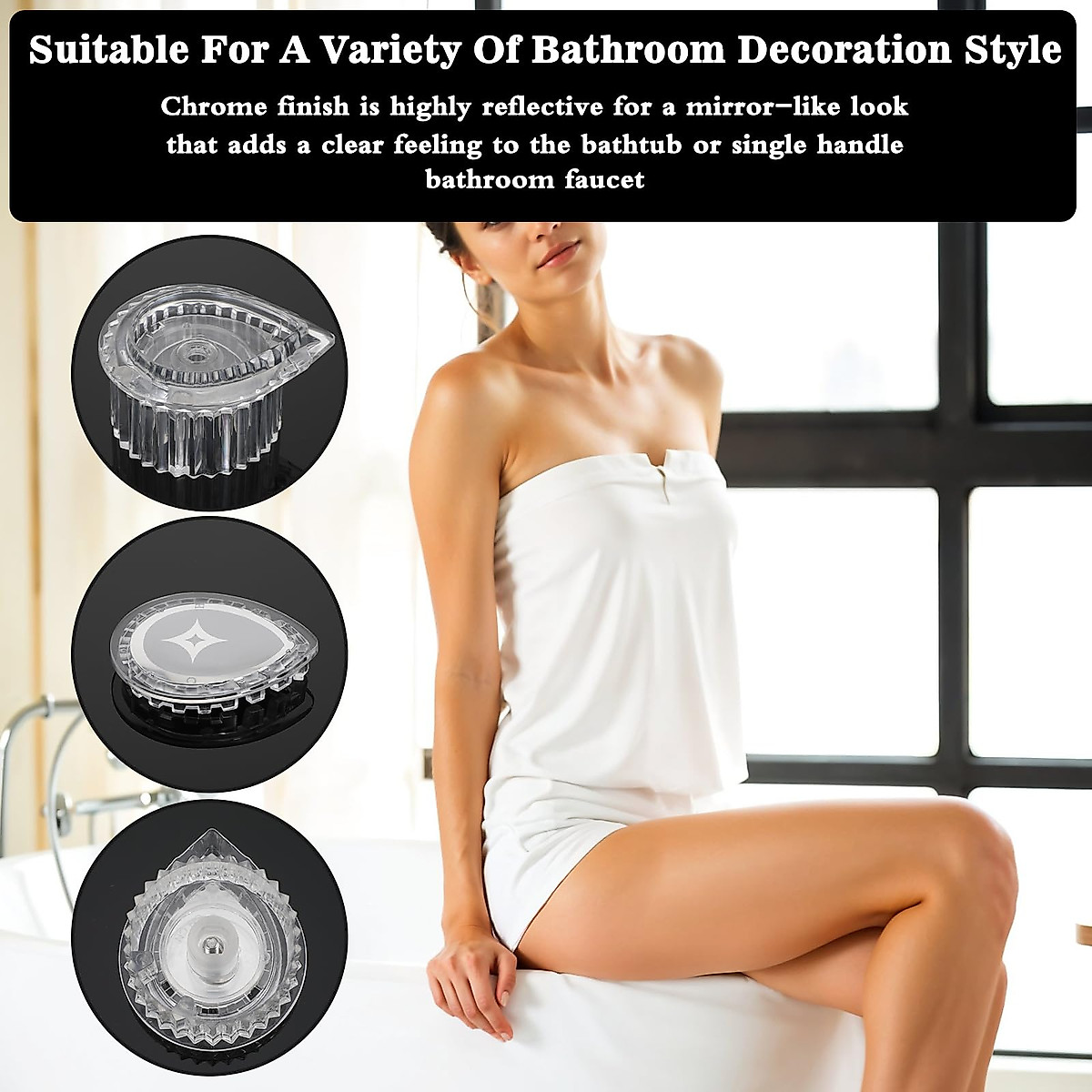 2 Pcs Replacement Knob Handle Kit, Compatible with Moen 100710 Shower Handle, Showers HandleSS Replacements for Single Handles Bathroom Faucet Tub Showers Handles, Shower Knob Replacement