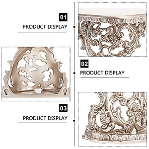 YARNOW Floating Wall Shelf, 1PC Resin Wall Mounted Decorative Wall Organizer Retro Hollow Flower Carving Decorative Storage Design for Living Room Bathroom Bedroom Gifts (Champagne Gold)