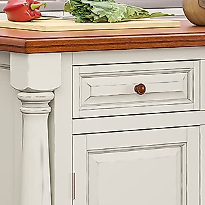 Homestyles Monarch Kitchen Island Set, With 2 Stools, Off-White