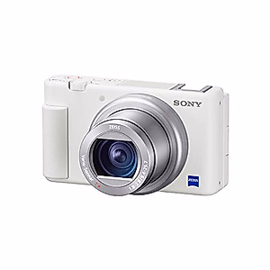 Sony ZV-1 Compact 4K HD Digital Camera for Content Creators (White) Bundle with Sony Accessory Kit, Memory Card Reader, Camera Bag with Cleaning Kit, and Photo Software (5 Items)