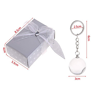 Key Chain for Women and Men, Crystal Globe Keychain Artificial Crystal Ball Pendant Keyring Bag Ornaments Creative Key Accessories Gift