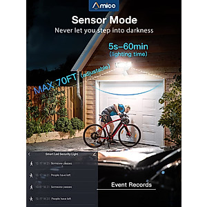 Amico Smart LED Motion Sensor Outdoor Lights, 40W Flood Lights Work with Alexa/Google Home, 4000LM Security Lights, 2700-6500K, IP65 Waterproof, App Controlled WiFi Flood Light for Garage, Yard